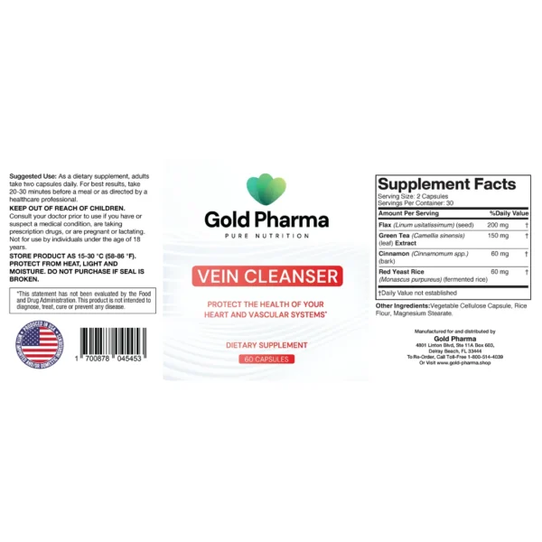 Vein Cleanser – Circulation & Cholesterol Support Formula